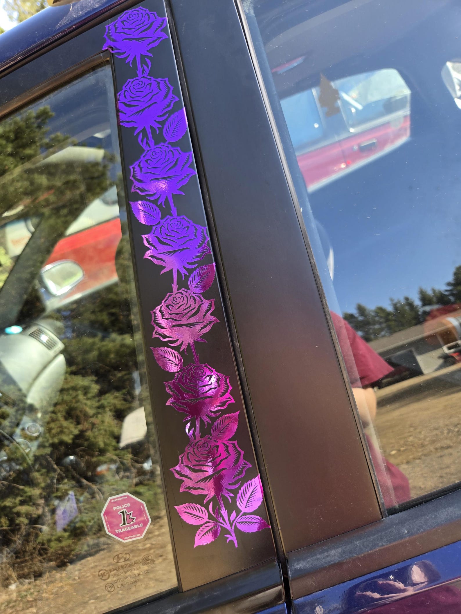Rose Vine Car Decal Chrome Purple 2 Pack-roses Sticker for Car or Truck ...
