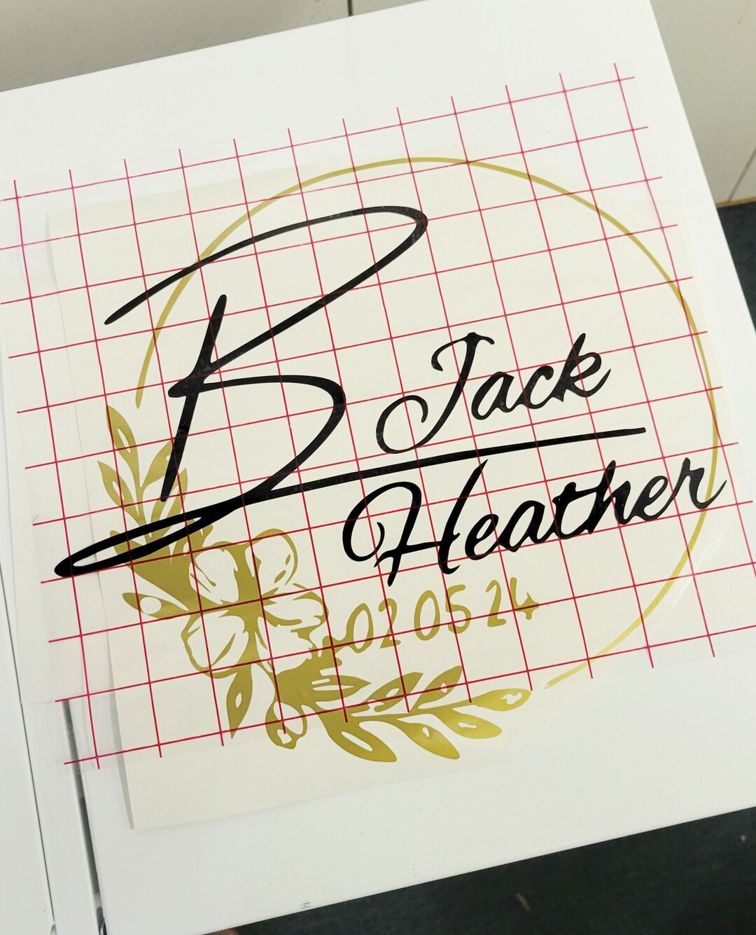 CUSTOM WEDDING Vinyl DECAL, Monogram Wedding Sign Sticker, Bride and ...