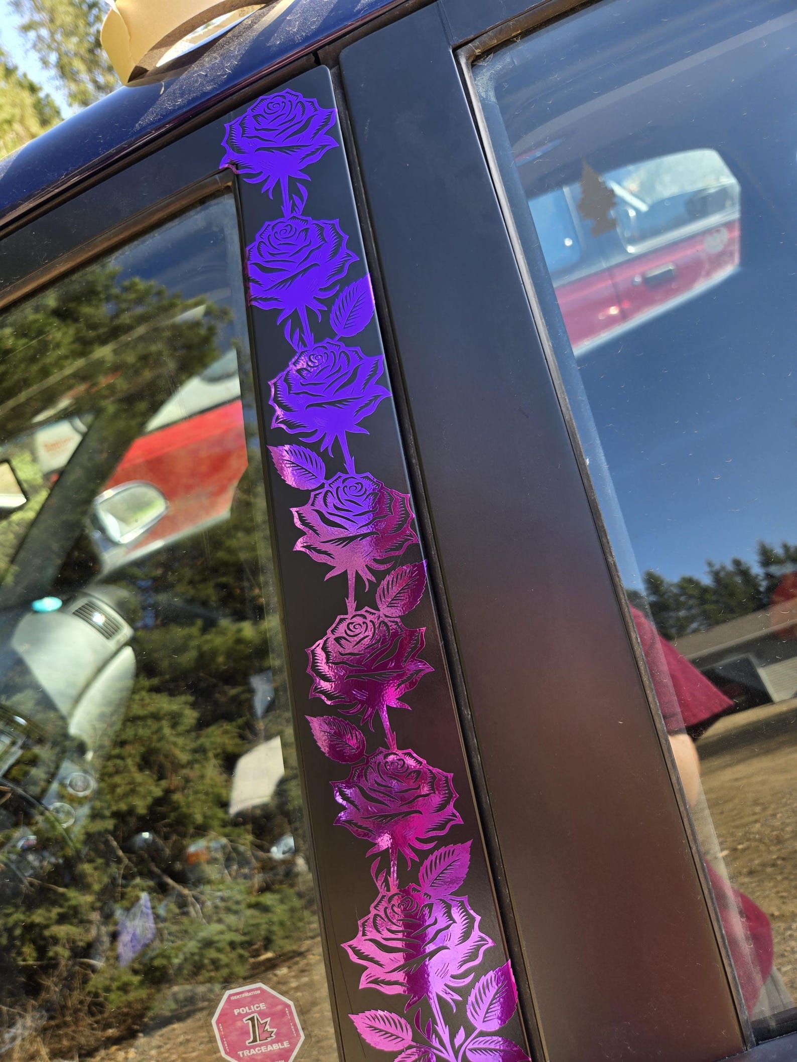 Rose Vine Car Decal Chrome Purple 2 Pack-roses Sticker for Car or Truck ...