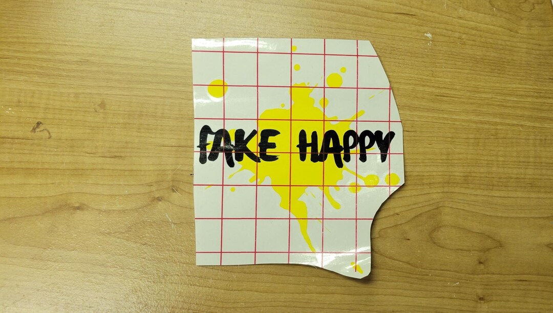 Fake Happy Yellow Splatter Vinyl Car Decal- Paint Splash, Black and ...