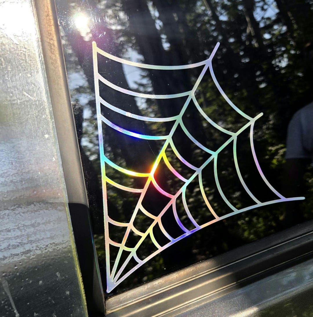 Holographic Spider Web Vinyl Decal 2 Pack - Vinyl Sticker for Car ...
