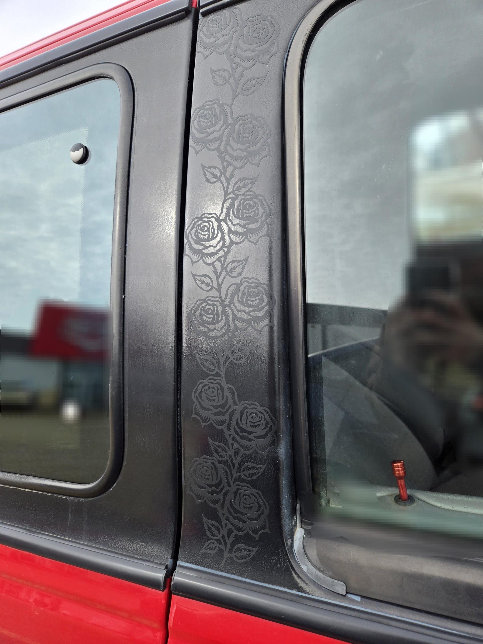 Rose Vine Car Decal Matte Black 2 Pack-roses Sticker for Truck, Flower ...