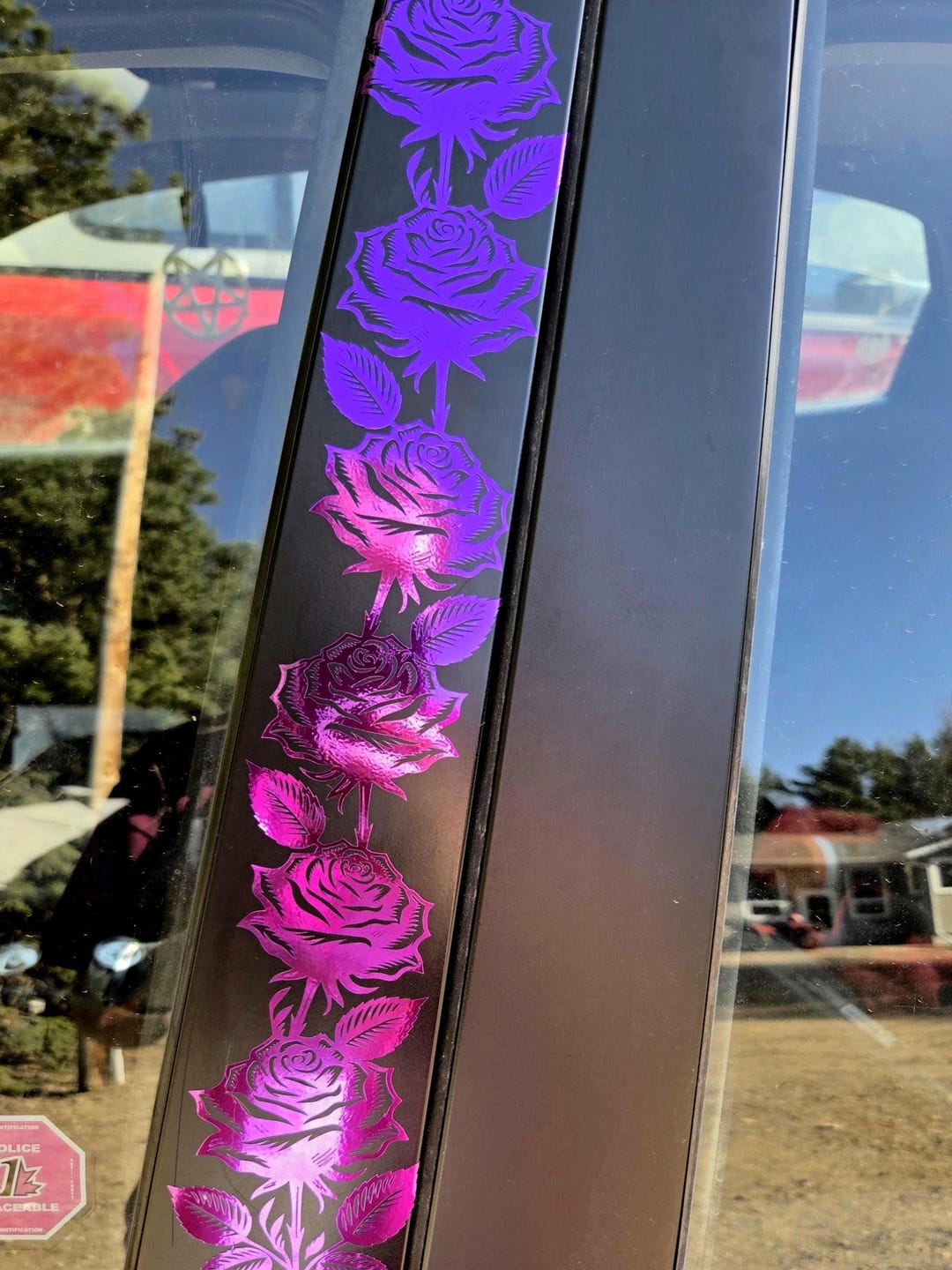 Rose Vine Car Decal Chrome Purple 2 Pack-roses Sticker for Car or Truck ...