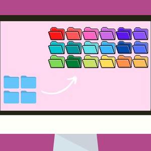18 Retro / Pixel Rainbow Desktop Folder Icons for Mac & Windows ...