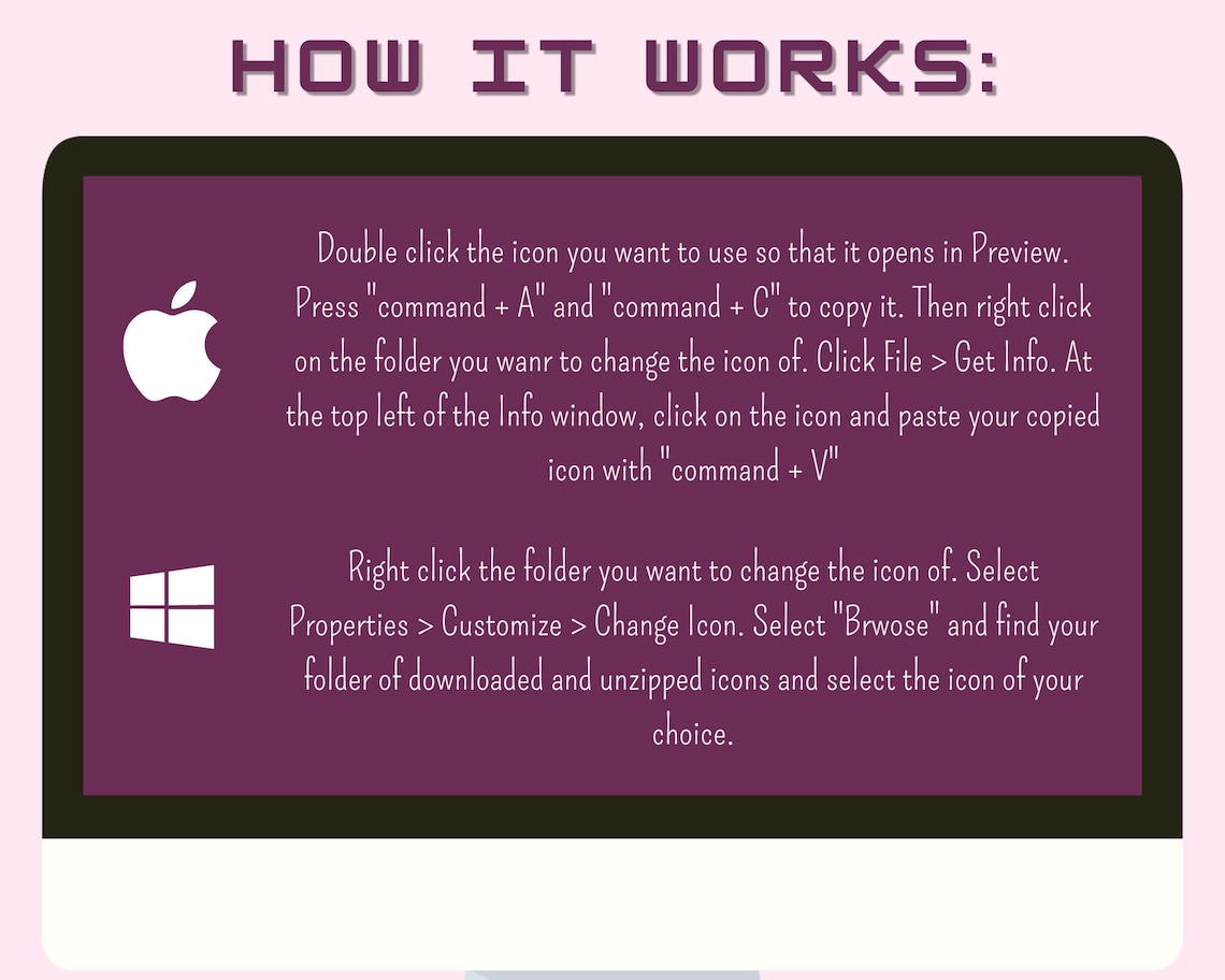 6 Retro Desktop Folder Icons for Mac & Windows Aesthetic Organizing ...