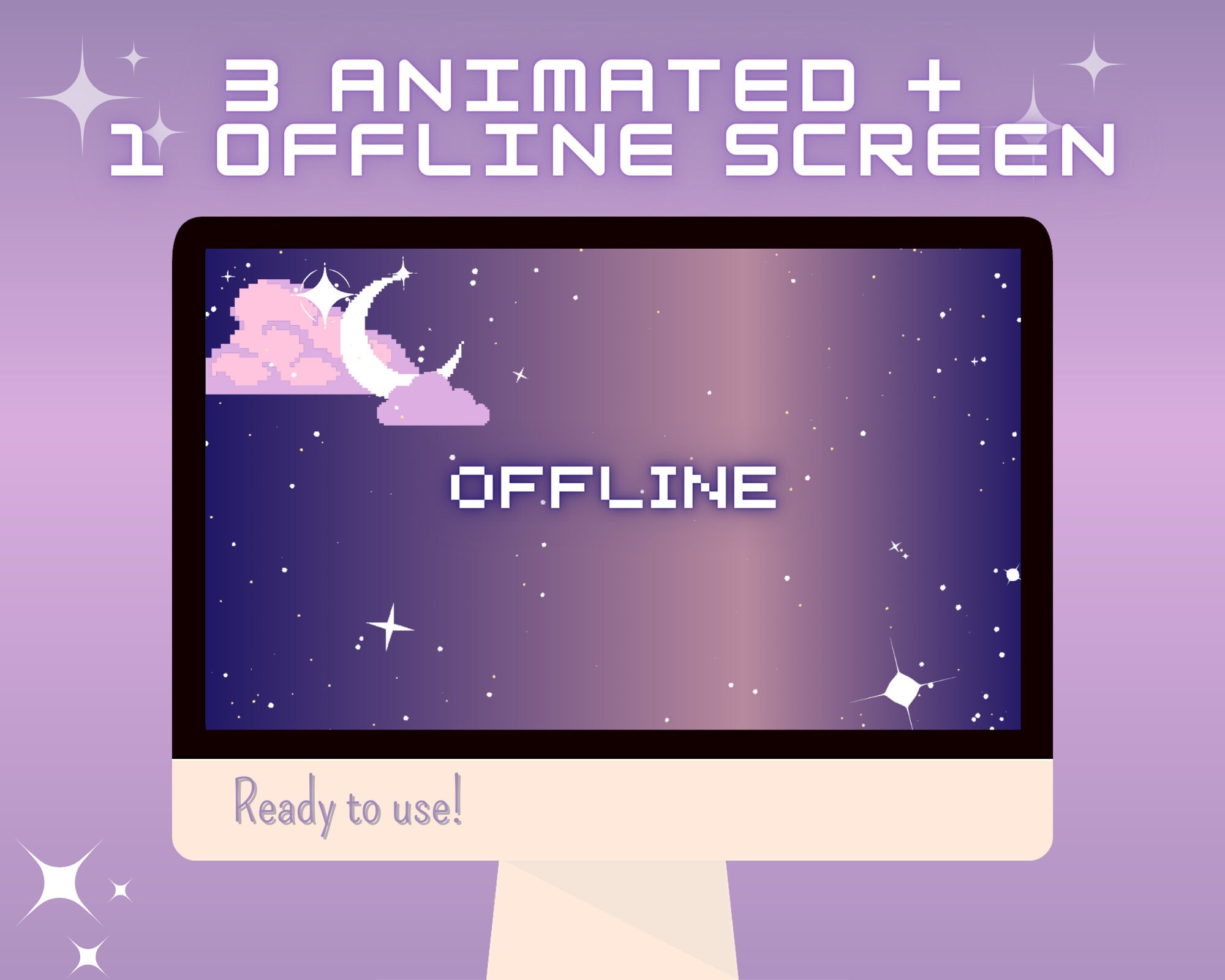 3 Animated and 1 Offline Screen Moon & Stars Nightsky Package for ...