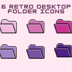 6 Retro Desktop Folder Icons for Mac & Windows Aesthetic Organizing ...