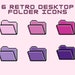 6 Retro Desktop Folder Icons for Mac & Windows Aesthetic Organizing ...