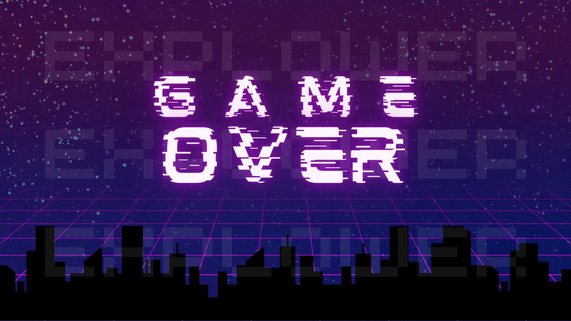 Game Over Desktop Wallpaper for Windows or Mac Purple Gaming Wallpaper ...