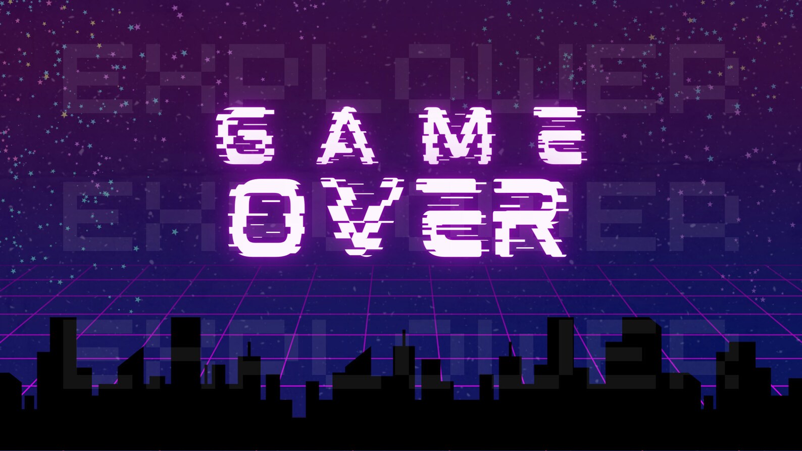 Game Over Desktop Wallpaper for Windows or Mac Purple Gaming Wallpaper ...