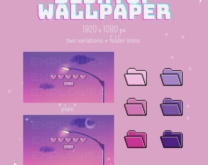 Game Over Pastel Desktop Wallpaper Background Retro Pixel Pink & Purple ...