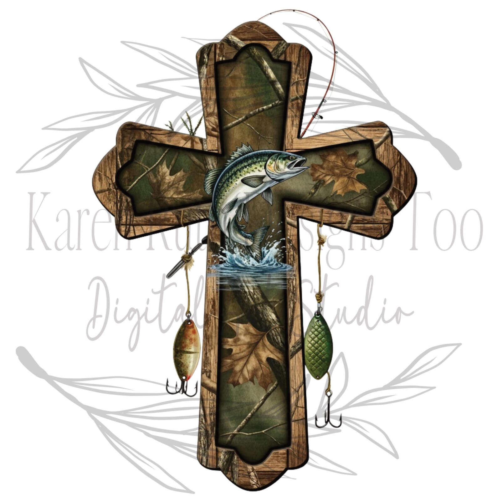 Camo Cross Fishing DTF: Christian Fishers of Men Heat Transfer - Etsy