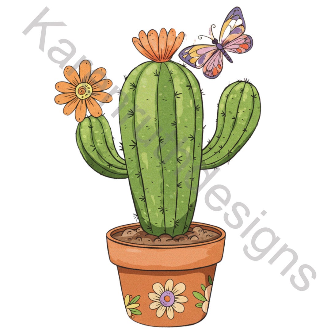 Pastel Hippie Cactus DTF Ready to Press Direct to Film Transfer ...