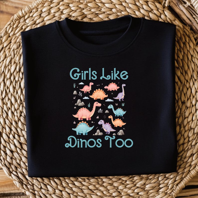 Dinosaur Girl DTF Direct to Film Ready to Press Transfer, Dinosaur Girl ...