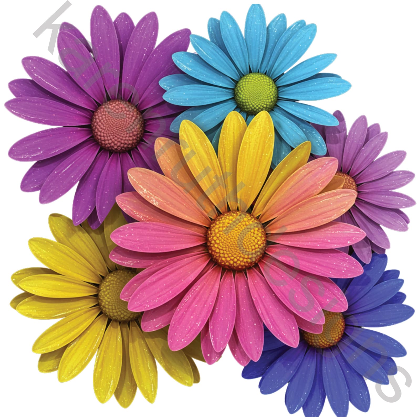 Rainbow Daisy DTF Transfer: Spring Floral, Ready to Press - Etsy