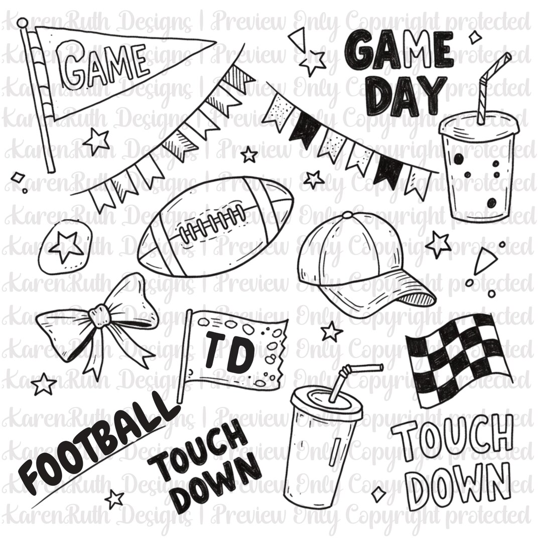 This Doodlecore Football Collage Design is a Direct to Film Ready to ...