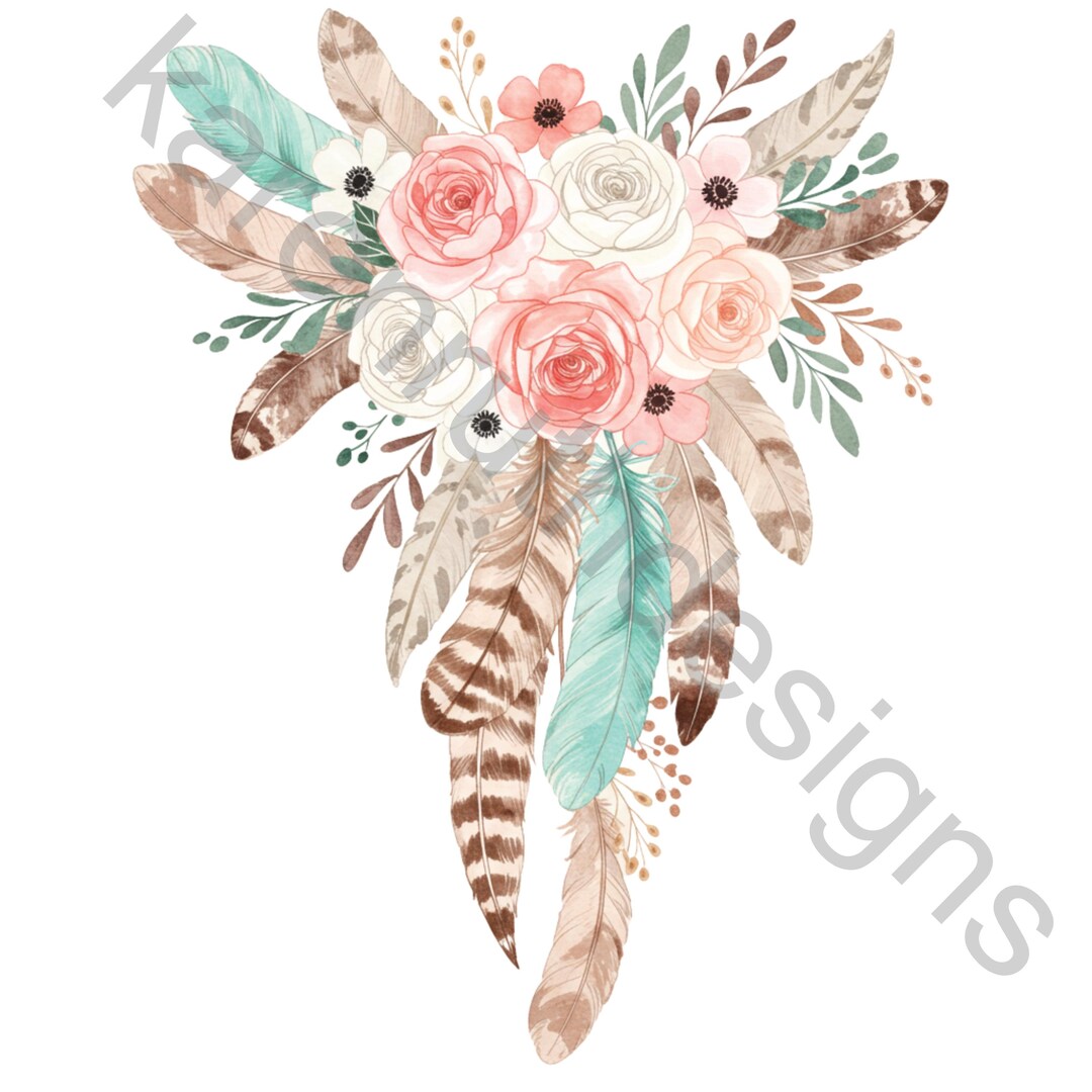 Pastel Flower DTF Direct to Film Ready to Press Transfer, Boho Floral ...