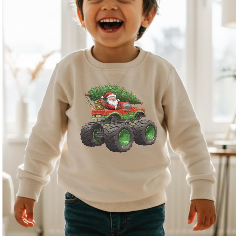 Santa Monster Truck Christmas Design is a Direct to Film Ready to Press ...