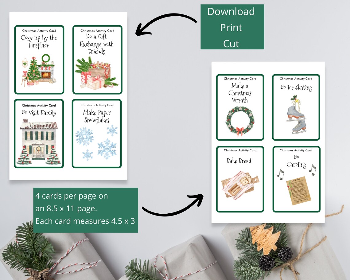 Christmas Advent Activity Cards Printable Advent Cards Family Advent ...