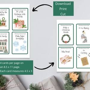 Christmas Advent Activity Cards Printable Advent Cards Family Advent ...