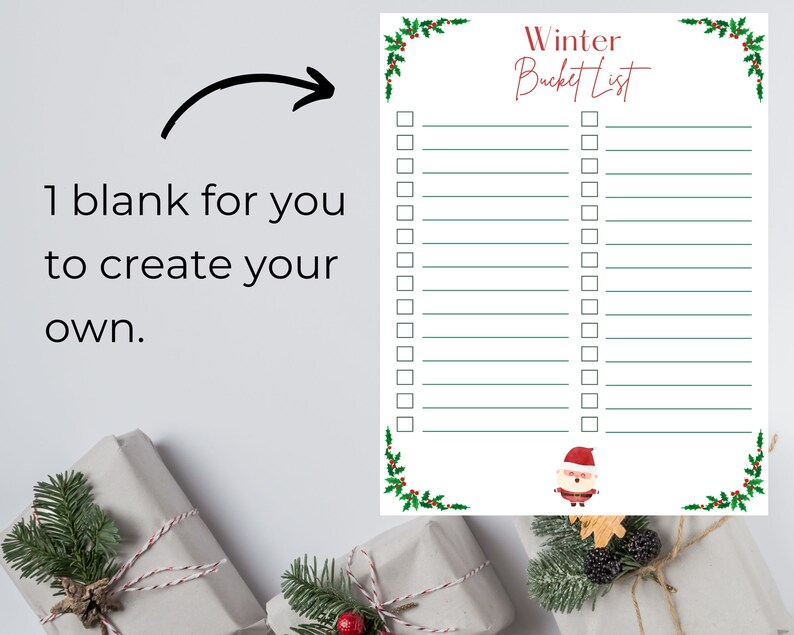 Christmas Bucket List Printable | Holiday Family Fun to Do List ...