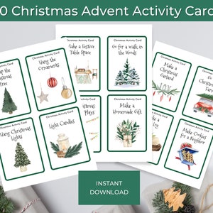 Christmas Advent Activity Cards Printable Advent Cards Family Advent ...