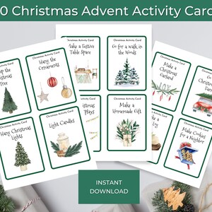 Christmas Advent Activity Cards Printable Advent Cards Family Advent ...