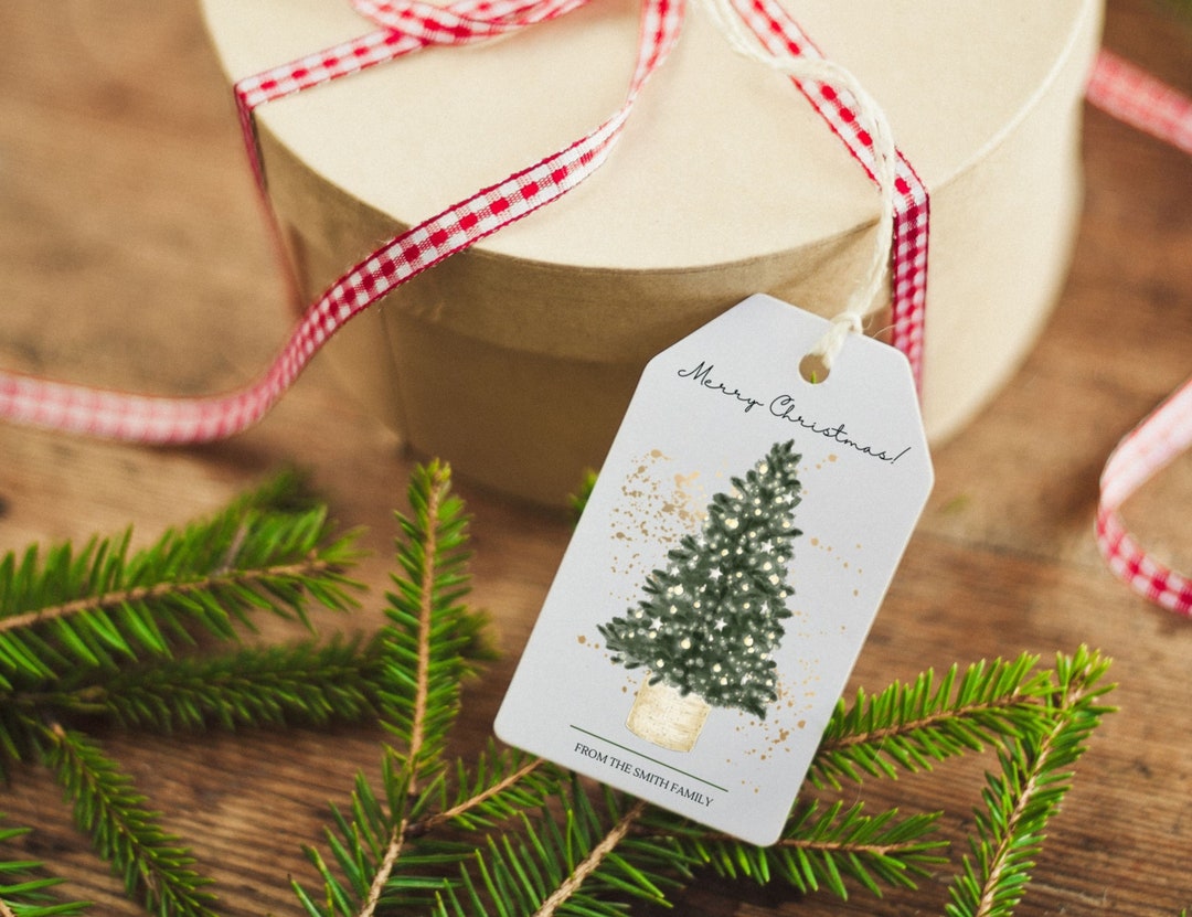 Printable Merry Christmas Gift Tags Personalized Gift Tags Sparkle Gift ...