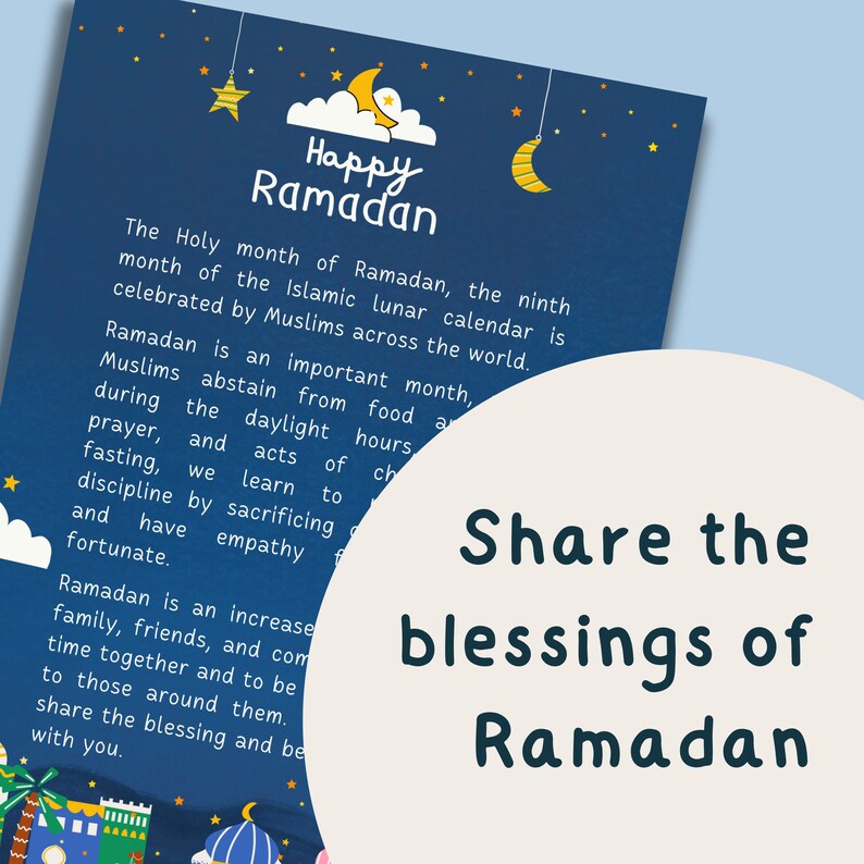 Ramadan Info Card, Ramadan Greeting Cards, 5 X 7 Inch Card, Iftar Tray ...