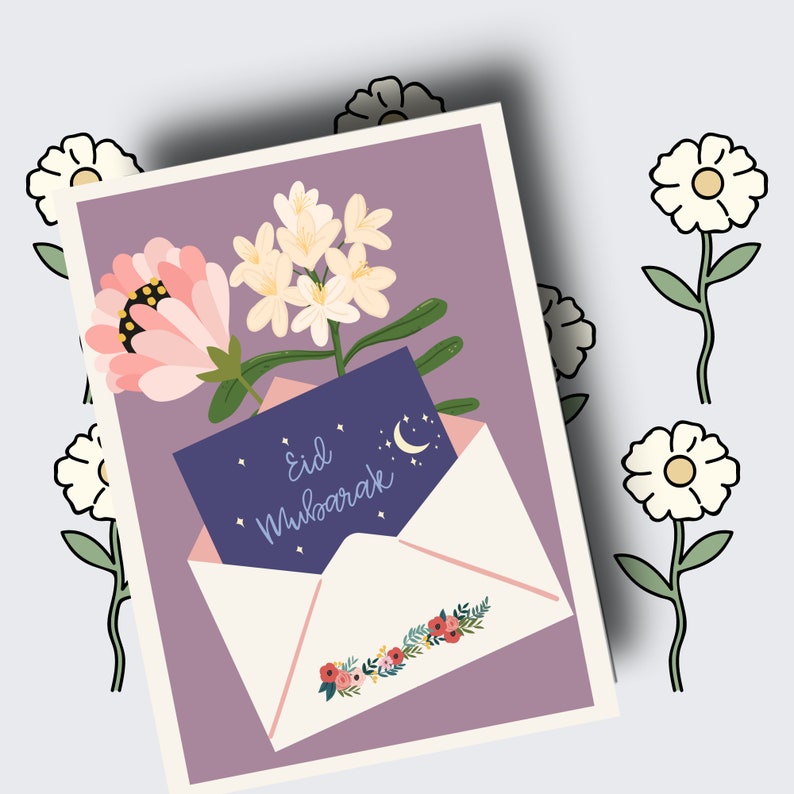 Eid Greeting Card Eid Mubarakeid Message Printable Card - Etsy