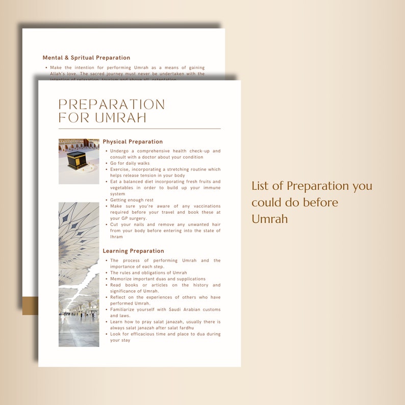 Umrah Complete Guide Digital Book, Umrah Dua Printable Card, Umroh ...