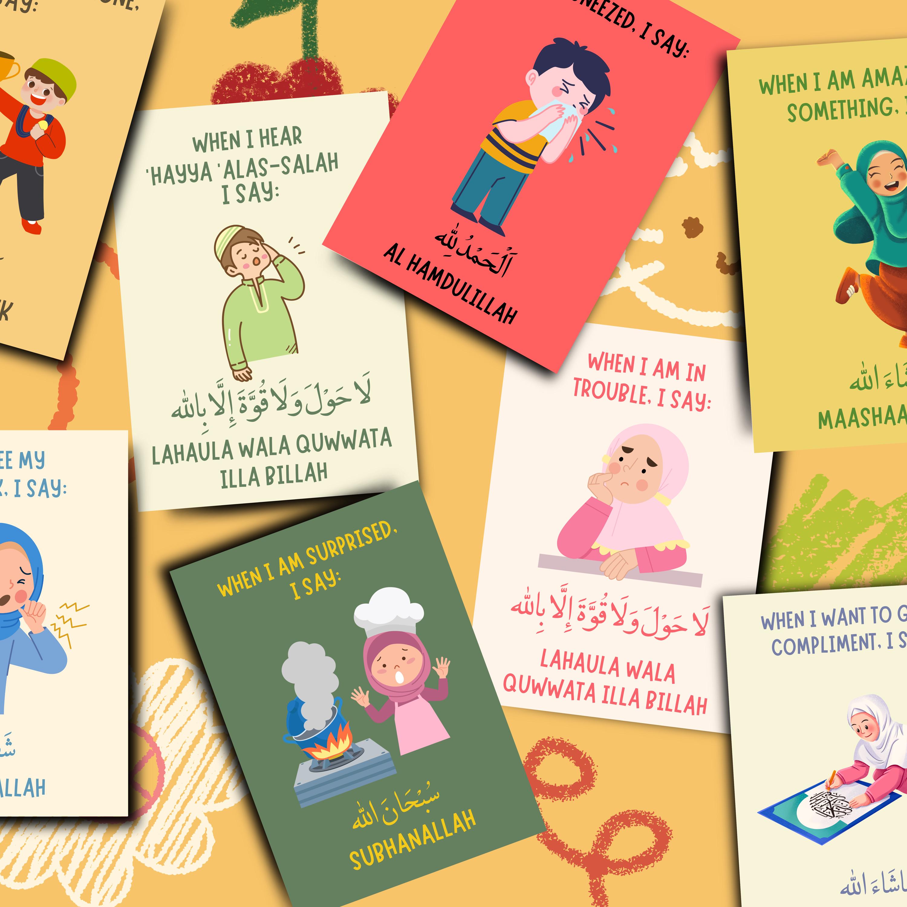 Muslim Kids Daily Dua Cards – Islamic Adab, Manners, Etiquette Learning ...