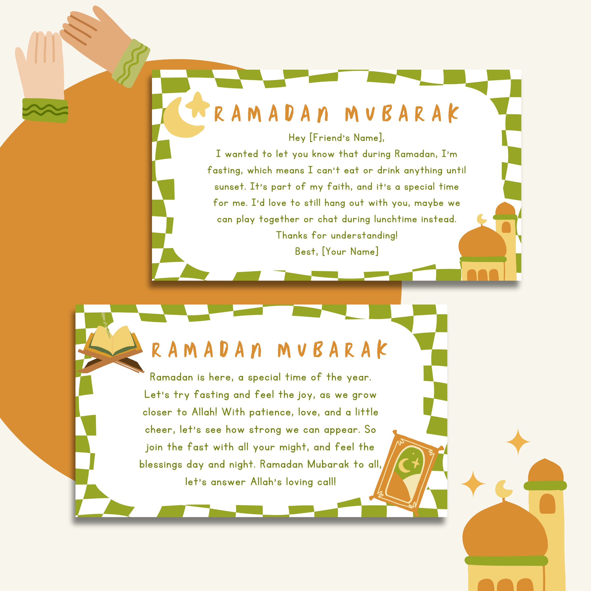Kids Ramadan Info Card, Ramadan Greeting Cards, Ramadan Friends Card ...