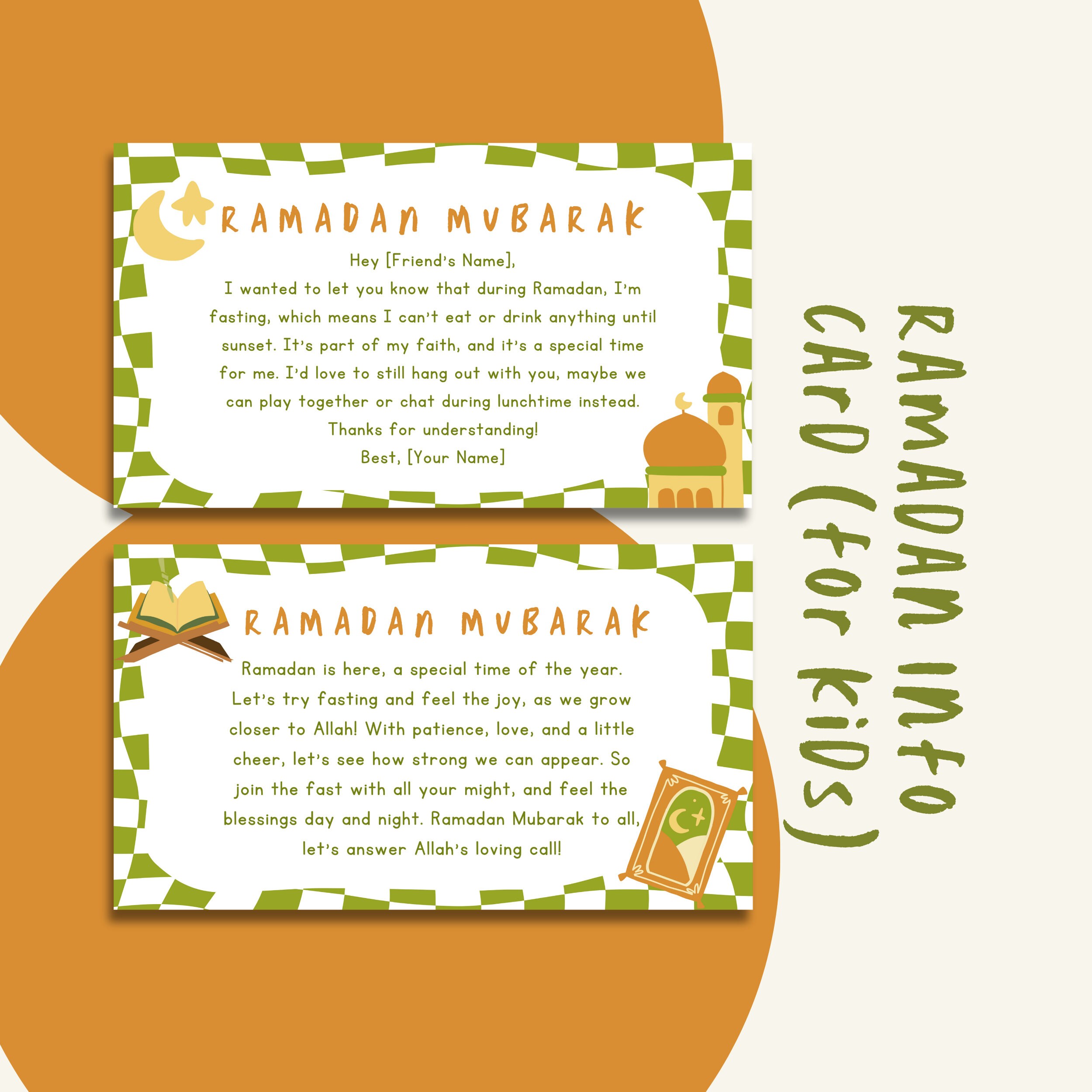 Kids Ramadan Info Card, Ramadan Greeting Cards, Ramadan Friends Card ...