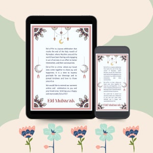 Happy Eid Mubarak Printable Card, Eid Info Card, Eid Al Fitr Digital ...