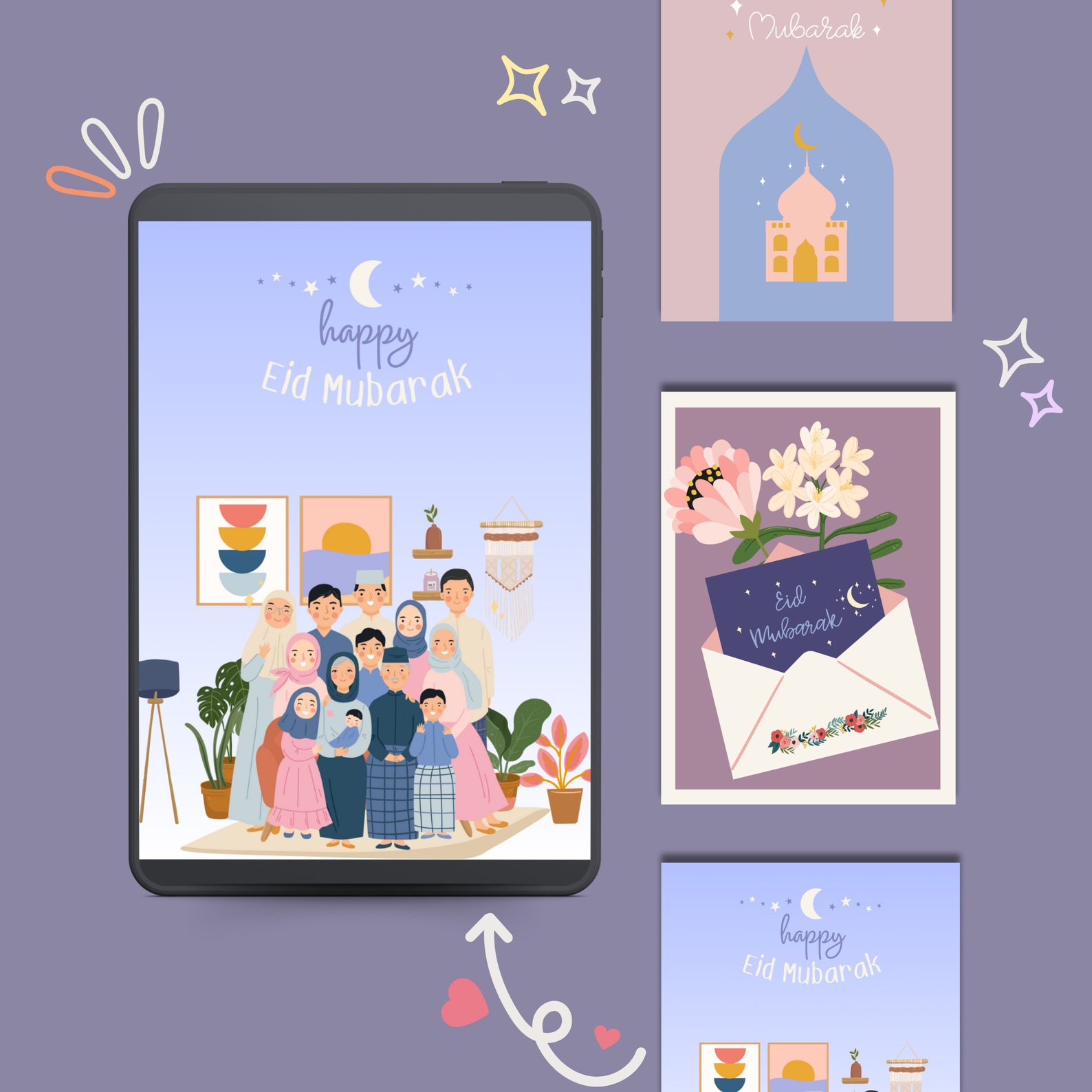 Eid Greeting Card, Eid Mubarak,eid Message Printable Card - Etsy