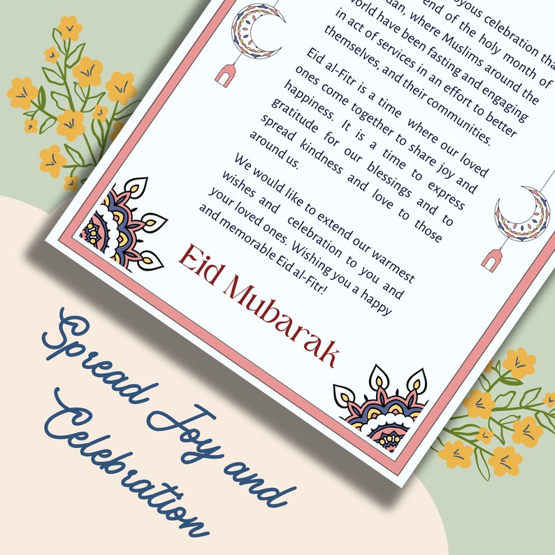 Happy Eid Mubarak Printable Card, Eid Info Card, Eid Al Fitr Digital ...