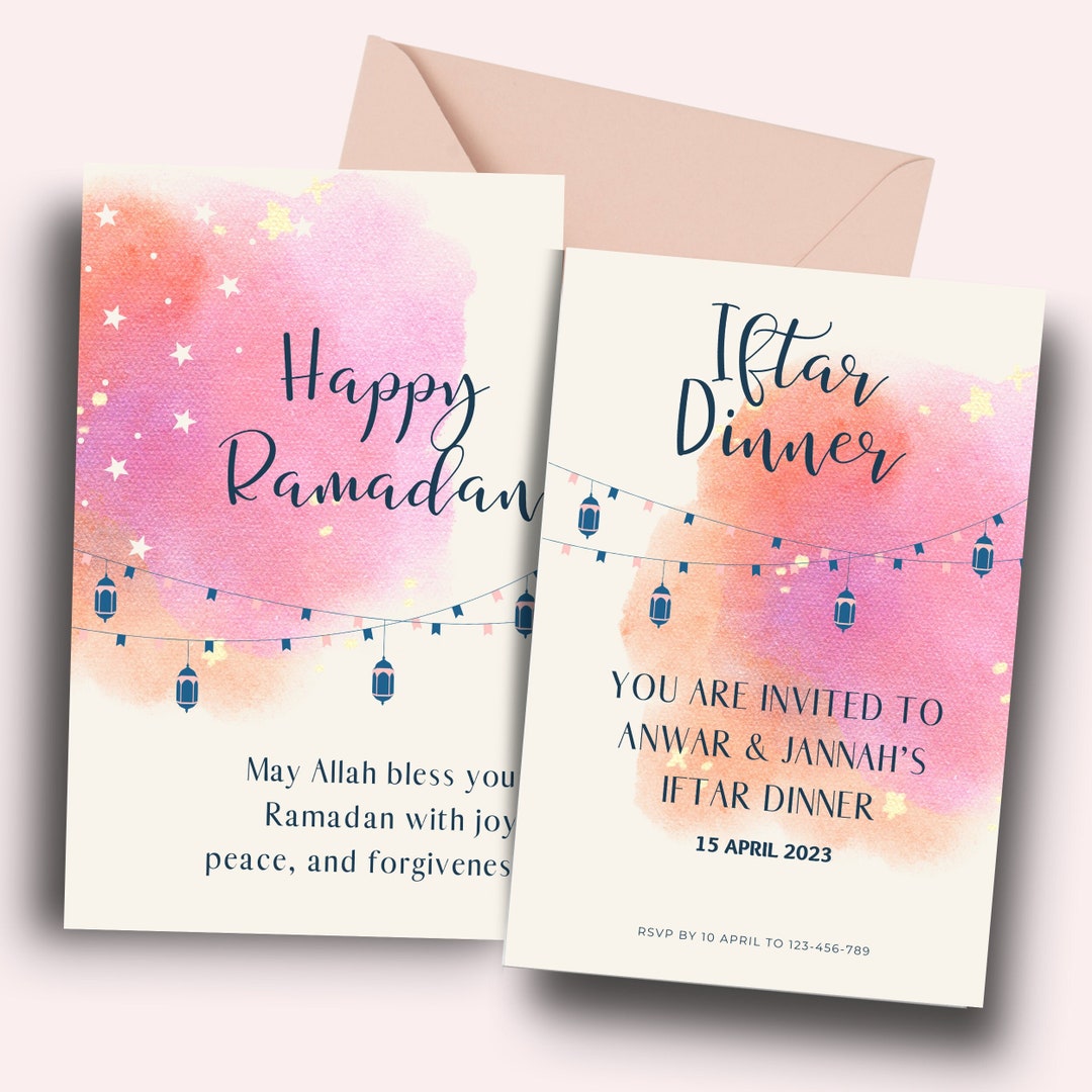Ramadan Iftar Dinner Party Invitation Ramadan Card Ramadan - Etsy