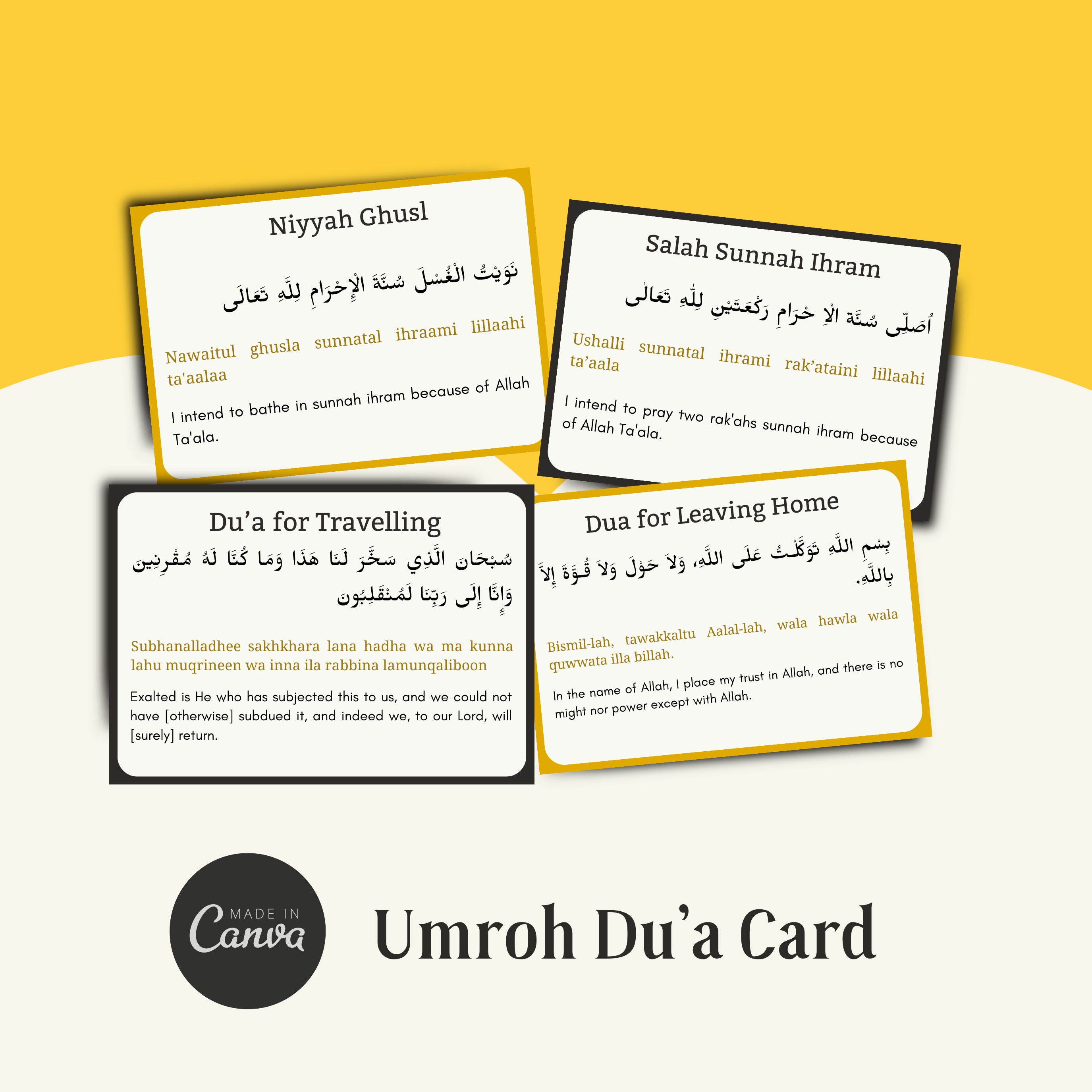 21 Umrah Dua Cards Printable, Umrah Dua Flashcard, Umrah Mubarak Gift ...