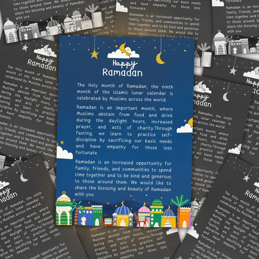 Ramadan Info Card, Ramadan Greeting Cards, 5 X 7 Inch Card, Iftar Tray ...