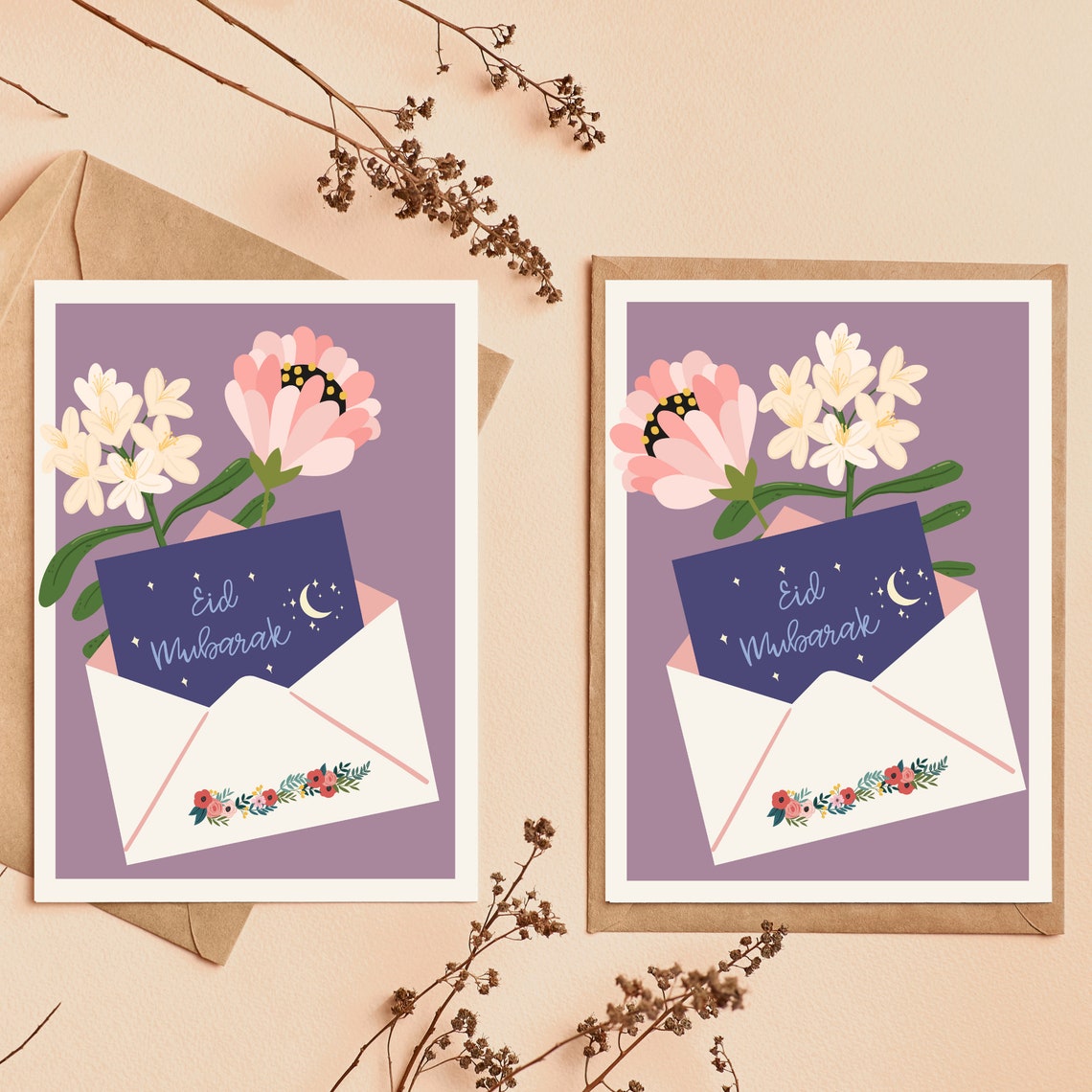 Eid Greeting Card Eid Mubarakeid Message Printable Card - Etsy