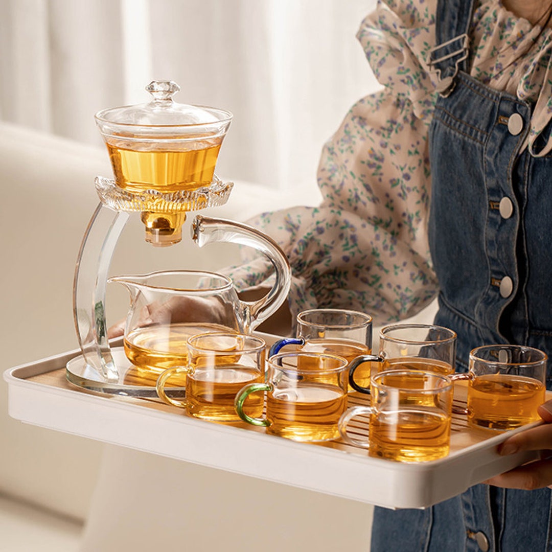 Transparent Glass Automatic Tea Set Creative Lazy Kung Fu - Etsy