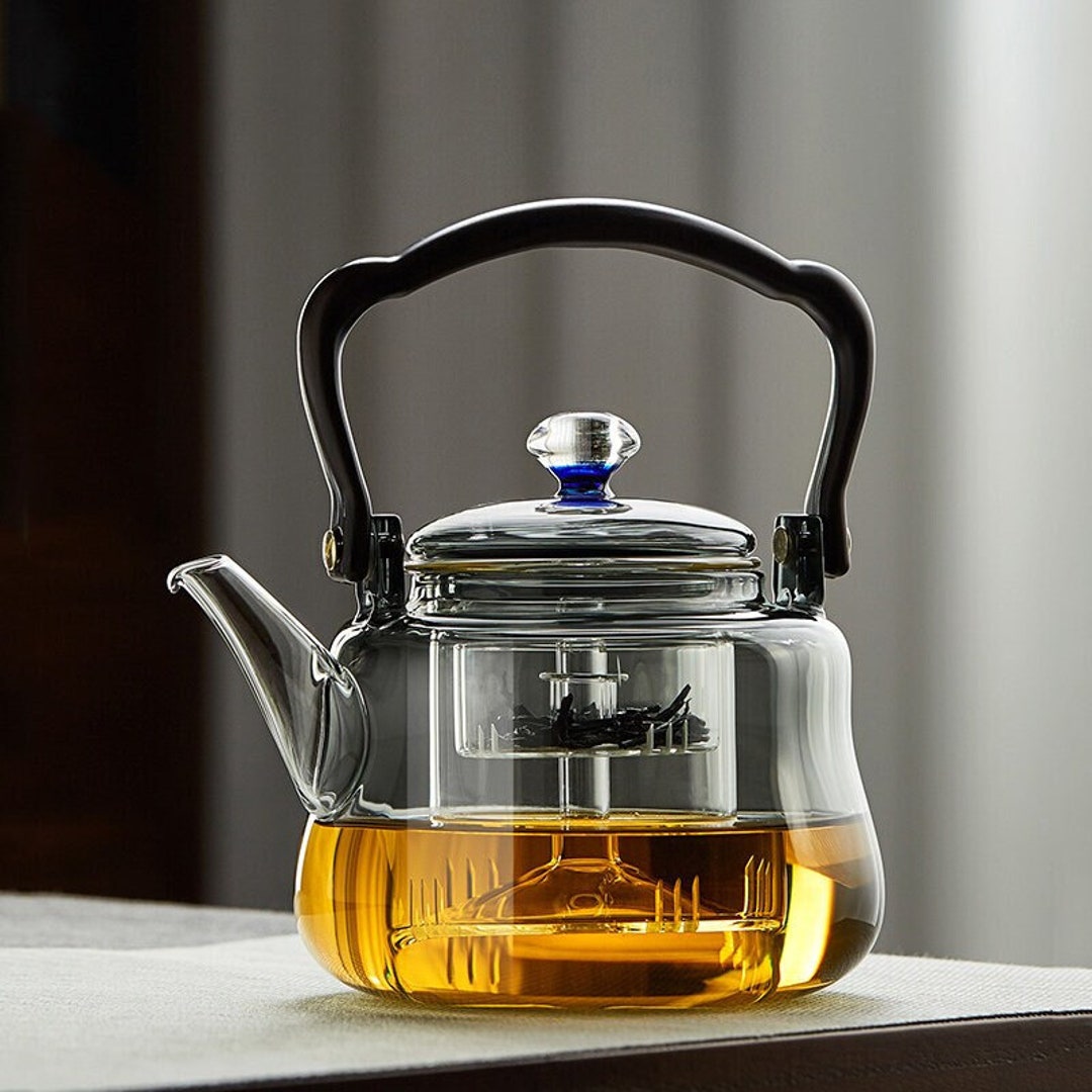 Glass Steaming Teapot High Temperature Resistant Glass Kettle Lift ...