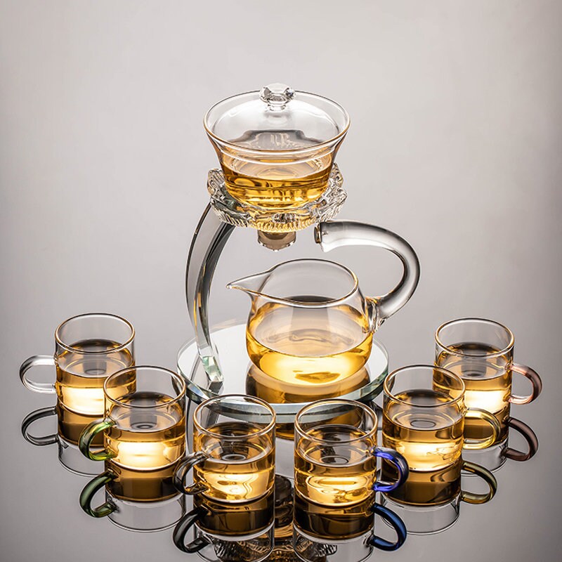 Transparent Glass Automatic Tea Set Creative Lazy Kung Fu - Etsy