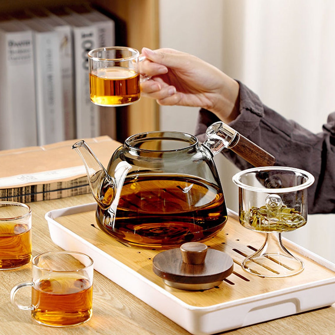 Glass Teapotbrewing Teapotfiltered Boiling Flower Tea - Etsy