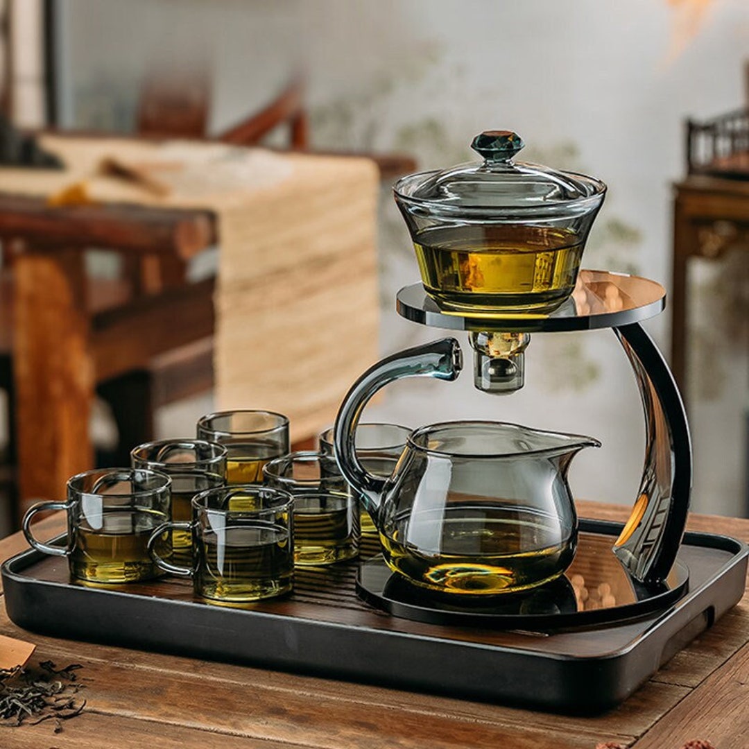 Creative Glass Automatic Tea Set Household Magnetic Automatic Tea Set ...