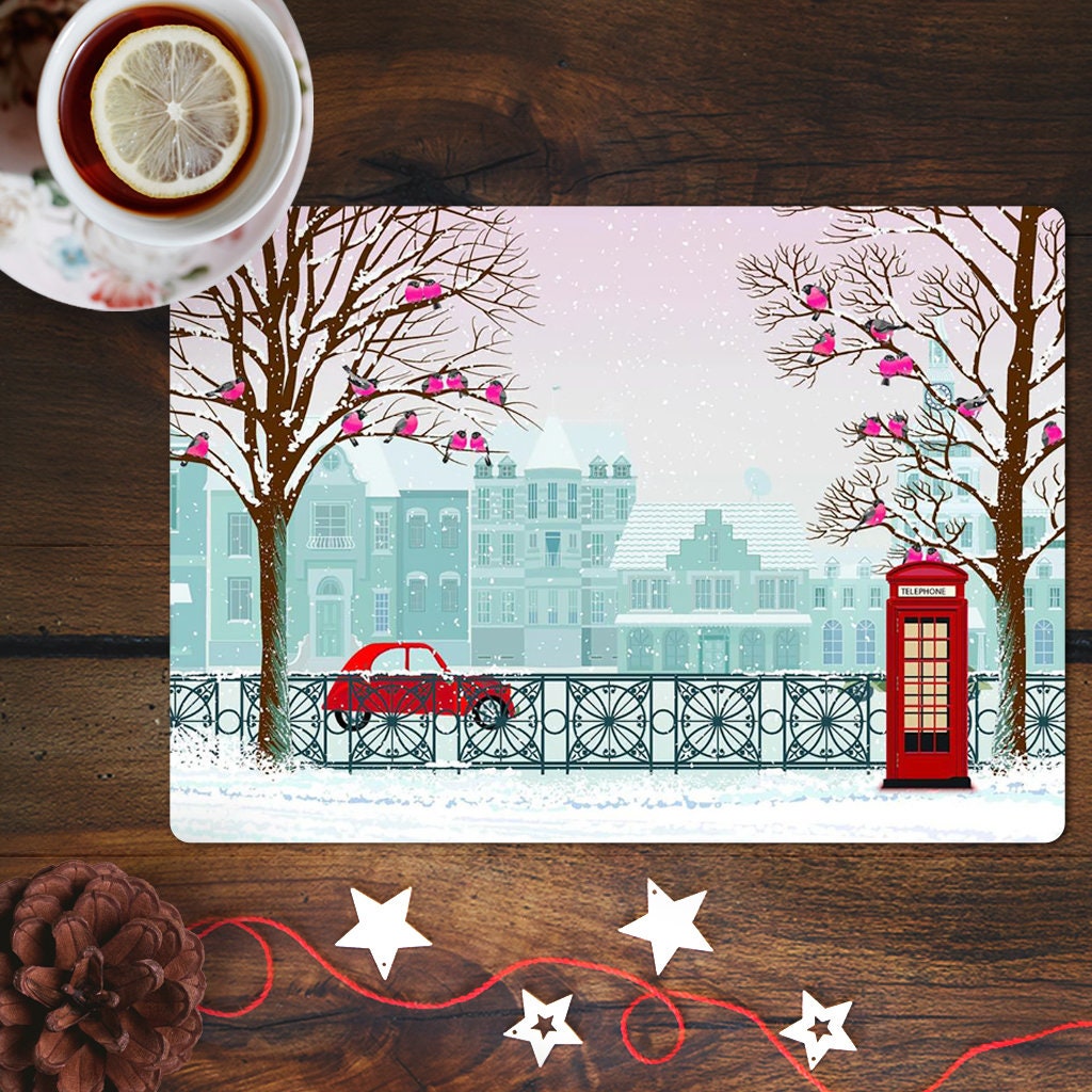 London Design Table Placemats Placemats Set of 2, 4, 6 Washable Dining ...