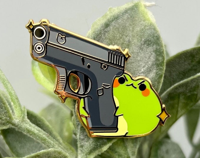 Gun Frog Hard Enamel Pin - Etsy