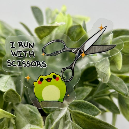 Clear I Run With Scissors Sticker - Etsy