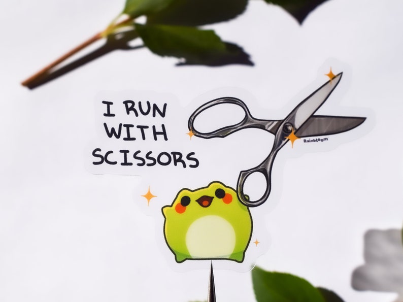 Clear I Run With Scissors Sticker - Etsy
